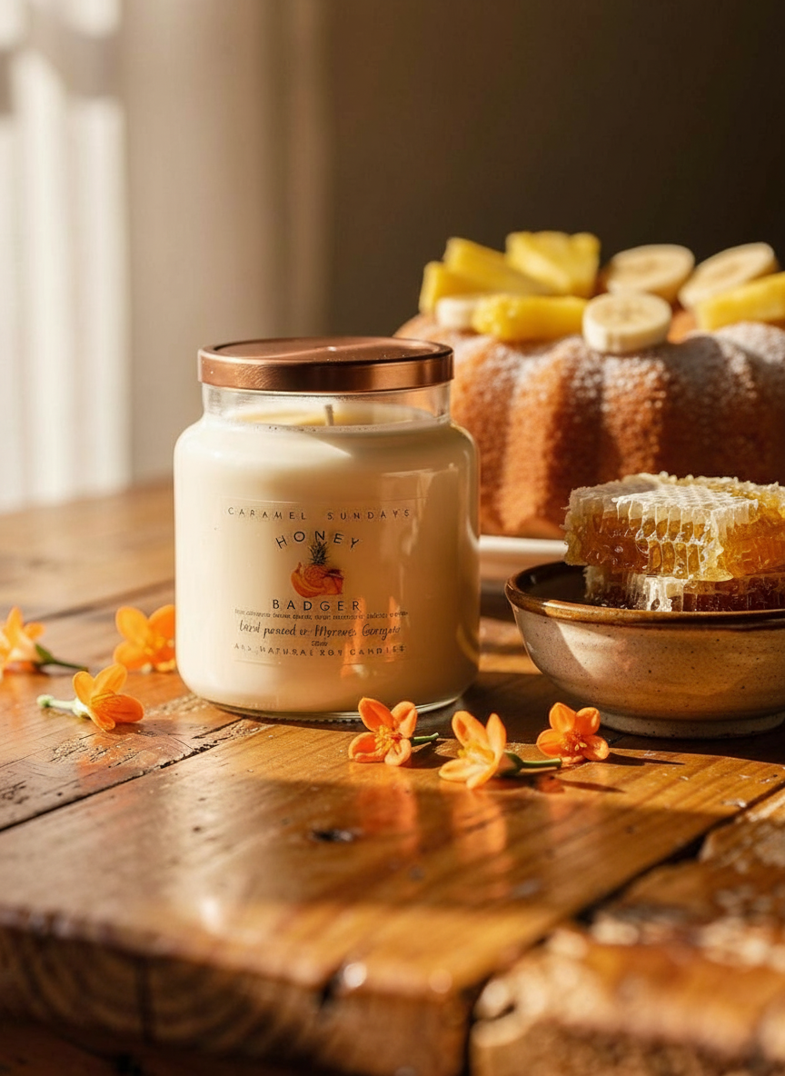 All Natural Hand Poured Soy Candles – Caramel Sundays
